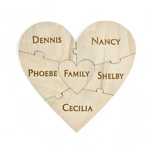 Family Puzzle | Family Unity Puzzle | 6 PC Small | Palmetto Engraving