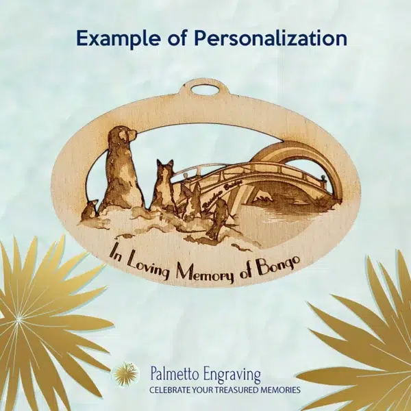Personalized Rainbow Bridge Ornament | Palmetto Engraving