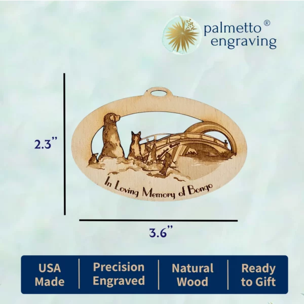 Personalized Rainbow Bridge Ornament | Palmetto Engraving